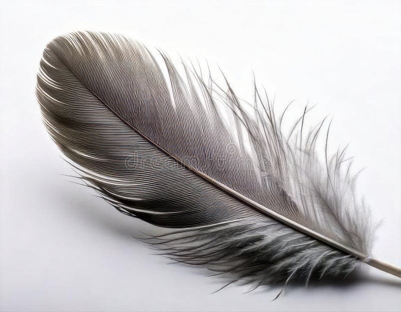 Close Up Isolated Silver Feather Stock Illustration - Illustration of ...