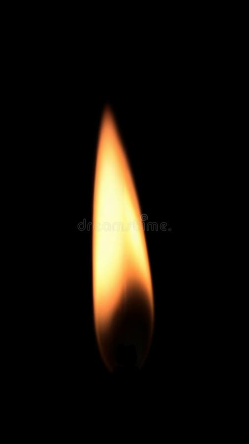 Close-up of Isolated Straight Quiet and Perfect Candle Flame with a ...