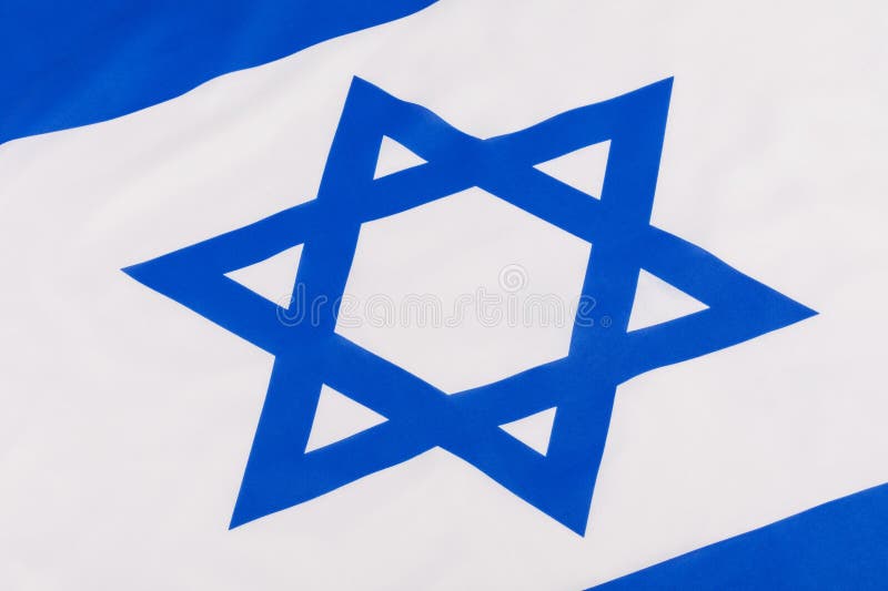 Close Up of Israeli Flag with the Star of David Stock Image - Image of ...