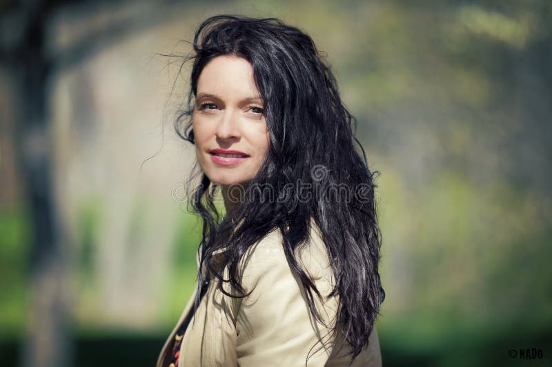 Close Up of a Italian Woman Smiling Stock Image - Image of horizontal ...