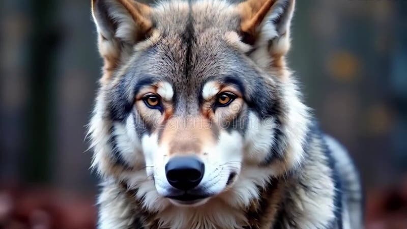 Close-up of Its Intense Gaze, Fur Blowing in the Wind Stock Video ...