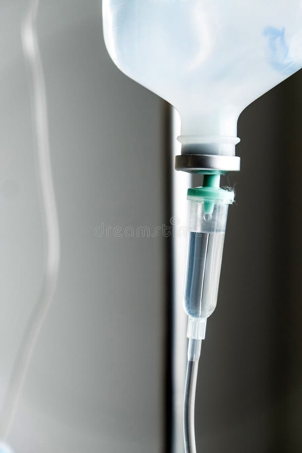 Close Up of IV Saline Solution Drip Stock Image - Image of operating ...