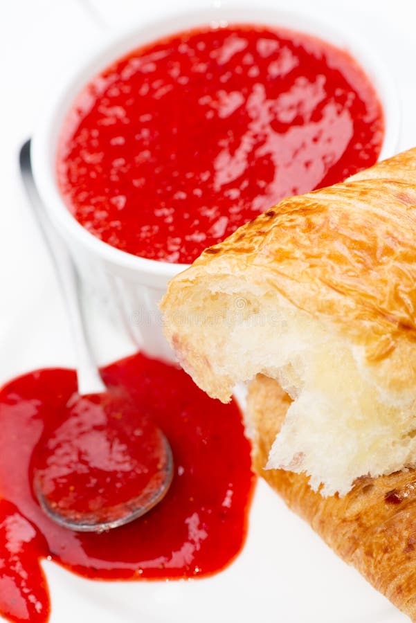 Close up jam and croissant stock image. Image of fruit - 29226543