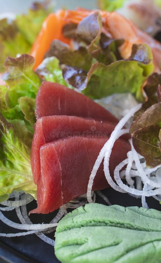 Close Up of the Japanese Food Tuna Sashimi Stock Image - Image of asia ...