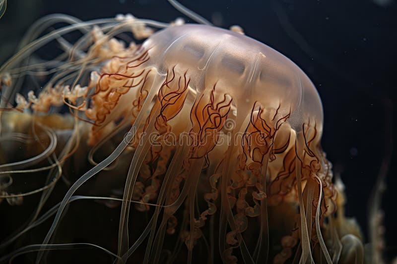 Close-up of Jellyfish, with Its Tentacles and Stinging Cells Visible ...
