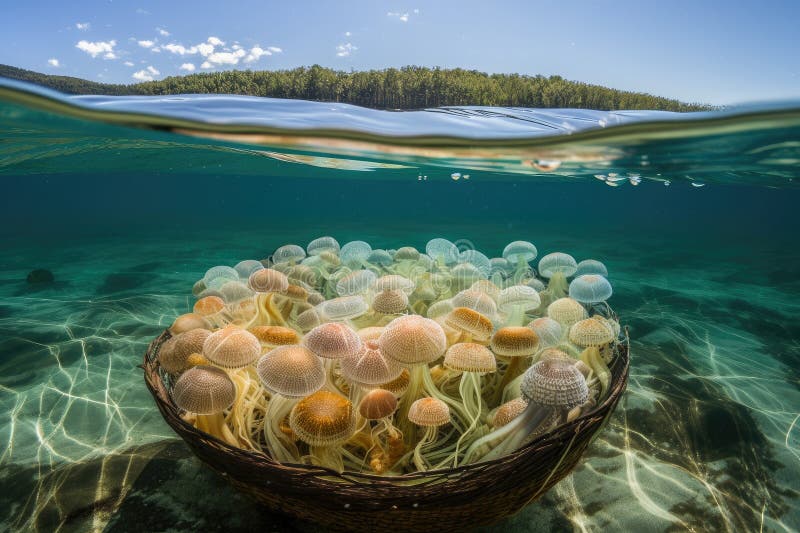 Close-up of Jellyfish Tentacles, with Their Stinging Cells Ready To ...