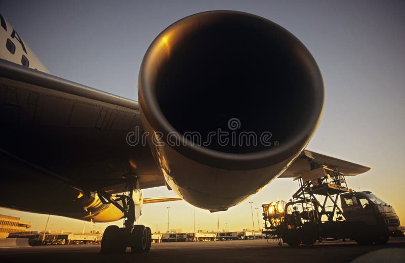Close-up on Jet Engine at Sunset Stock Image - Image of 1489, plane ...