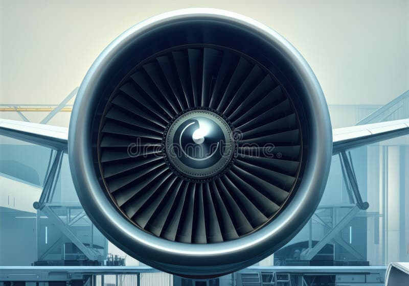 Close-up of a Jet Engine Turbine Showcasing Intricate Design and ...