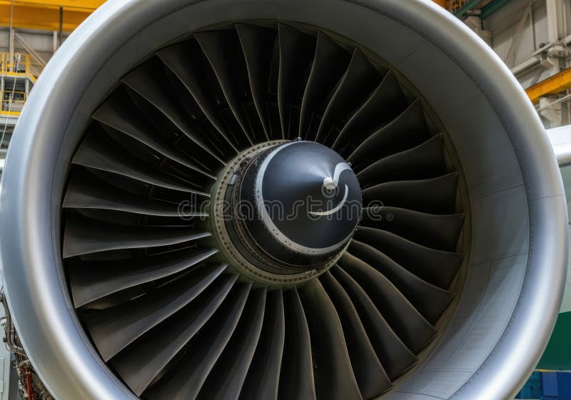 Close-up of a Jet Engine Turbine Showcasing Intricate Design and ...