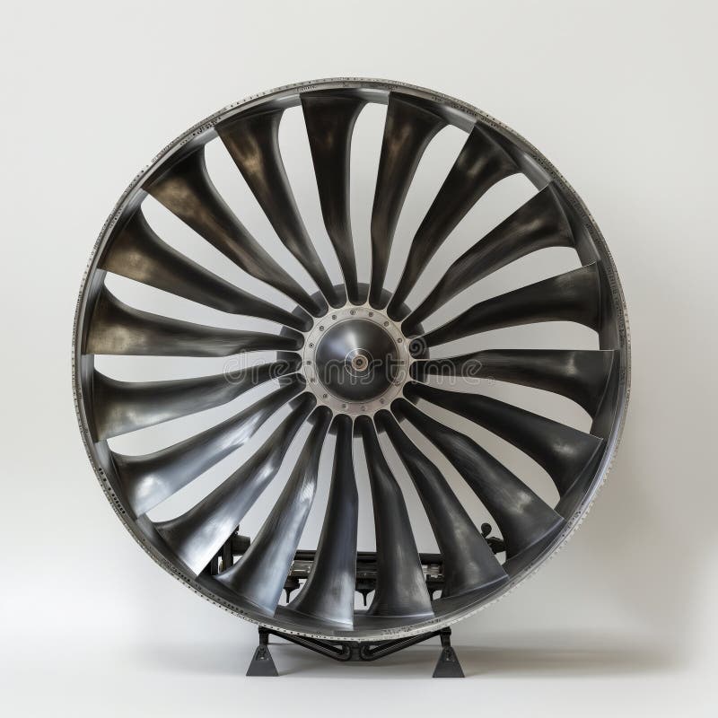 Jet Engine Turbine Front View Stock Image - Image of aviation, power ...
