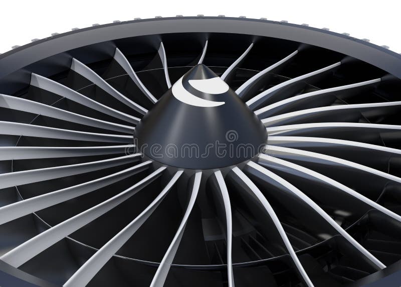 Close-up of Jet Fan Engine Turbo Blades Stock Illustration ...