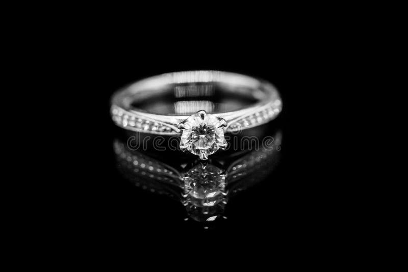 Close Up Jewelry Diamond Ring On Black Background Stock Photo - Image ...