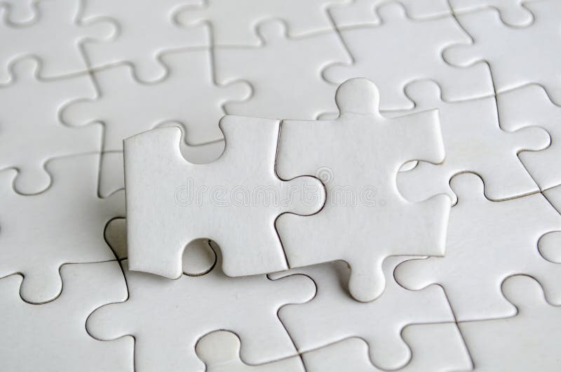 Close Up of Jigsaw Puzzle Pieces with Customizable Space on Jigsaw for ...