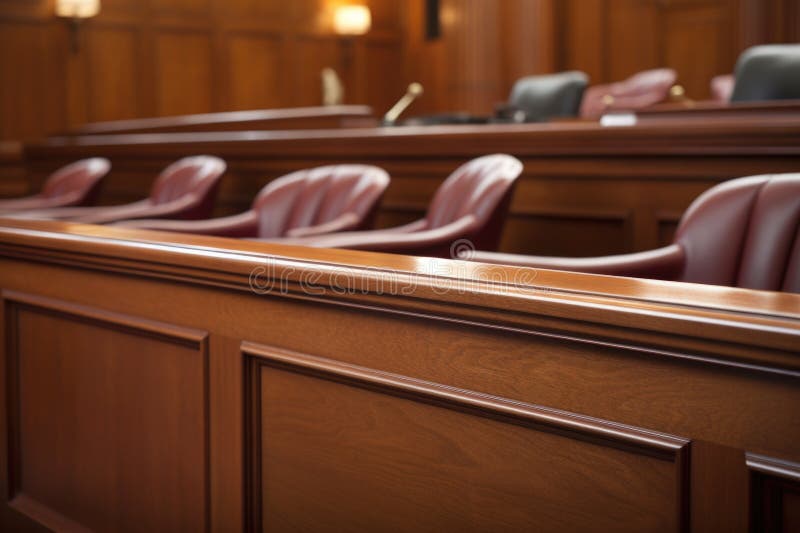 Close-up of the Judges Bench in a Courtroom Stock Illustration ...