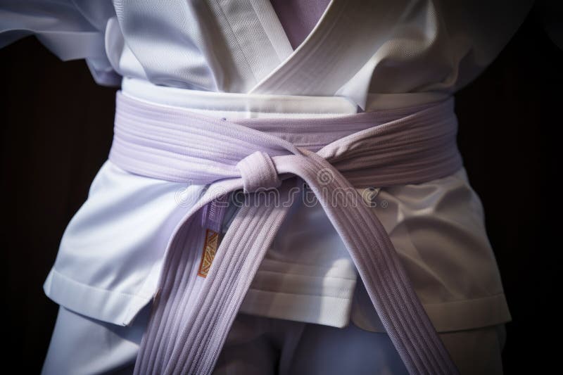 Close-up of a Judo Belt Tied Around a White Gi Stock Image - Image of ...