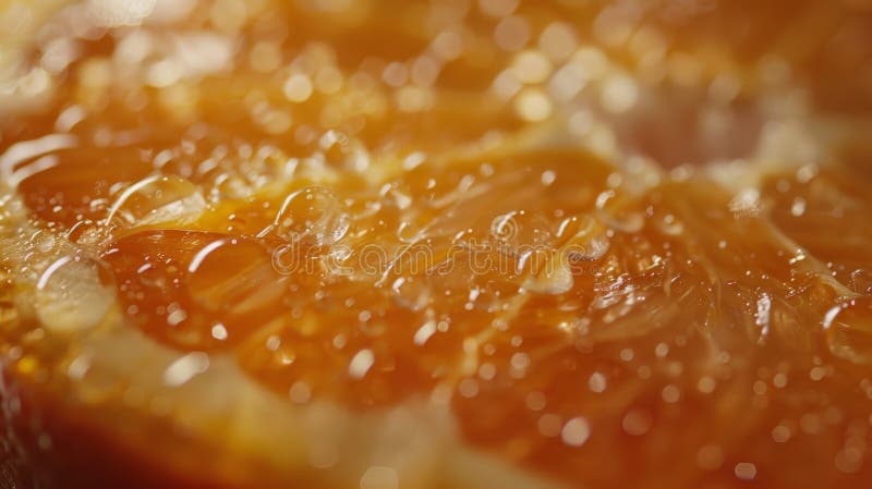 Close-Up of Juicy Orange Segment with Glowing Light Stock Illustration ...