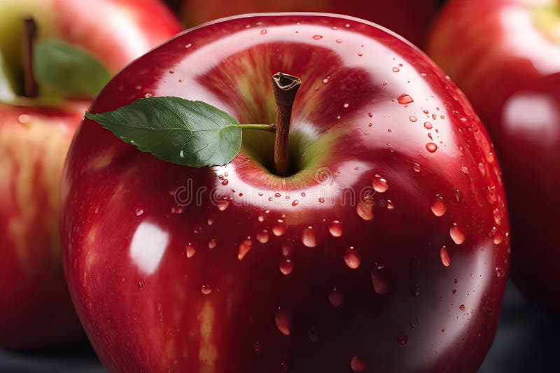 Close Up of a Juicy Red Apple Stock Illustration - Illustration of ...