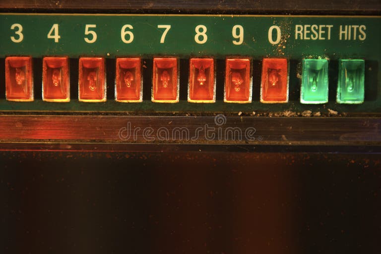 Close-up of Jukebox Play Buttons. Stock Photo - Image of nightlife ...