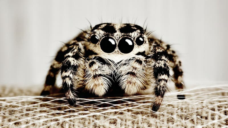 Close-up of a Jumping Spider Stock Illustration - Illustration of ...