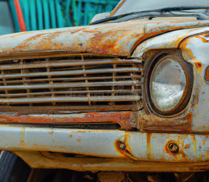 Close Up of Junk Car Created Using Generative Ai Technology Stock Photo ...