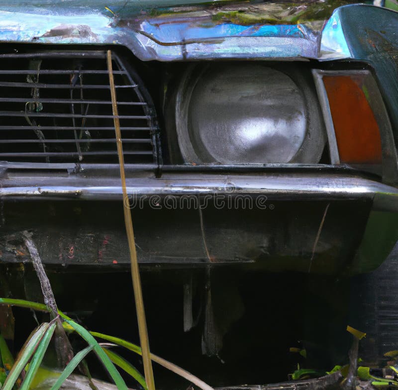 Close Up of Junk Car Created Using Generative Ai Technology Stock Image ...