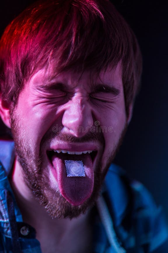 Close-up on Junkie Man Taking LSD Stock Photo - Image of depression ...