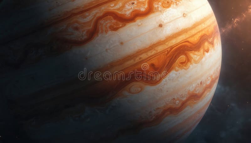 Close-up of Jupiter Great Red Spot, Swirling with Storms in Space ...
