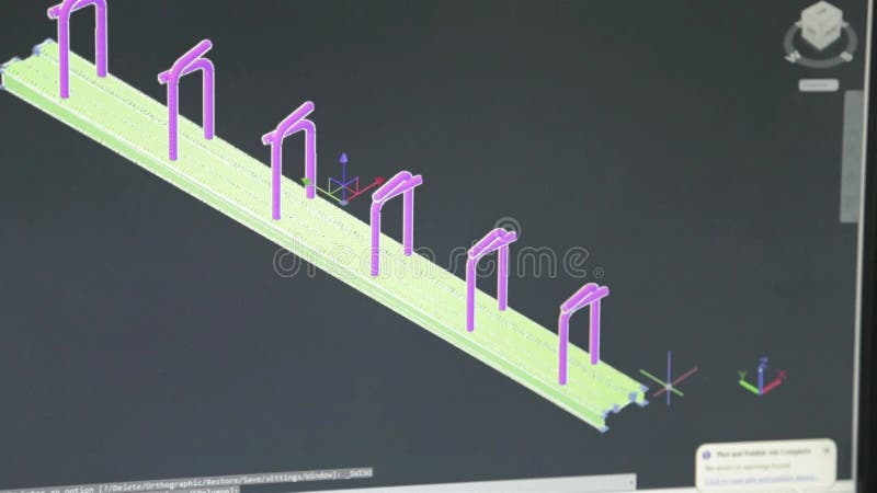 Close Up of Just Computer Screen Showing Autocad Engineering Design ...