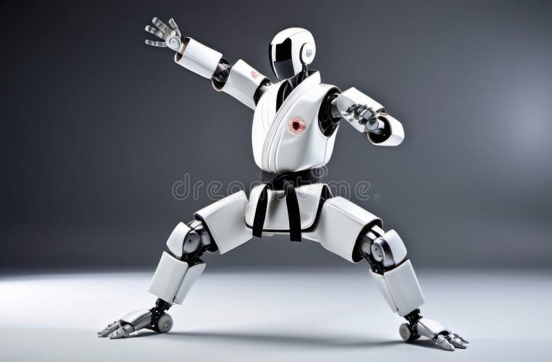 Close Up of a Karate Robot at 29-1-2025 Stock Illustration ...