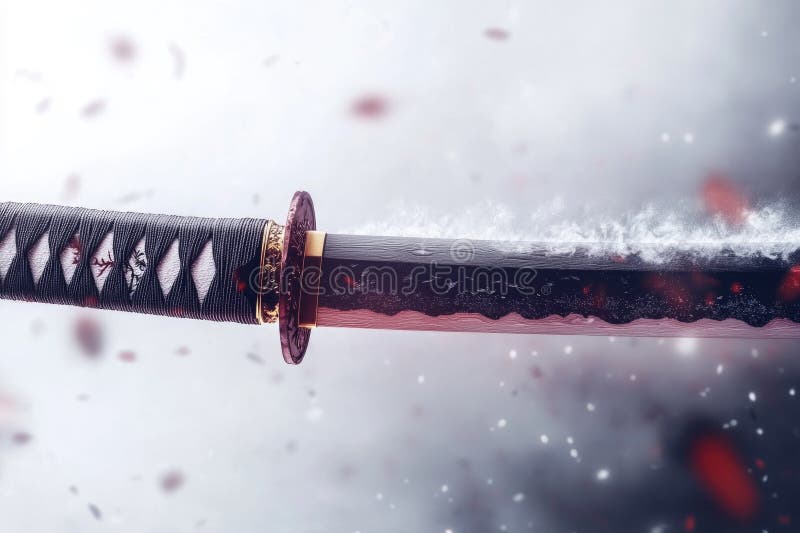 Close-up Katana Blade with Intricate Handle and Decorative Elements ...