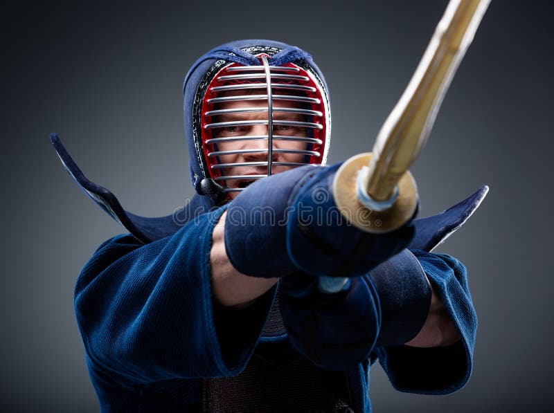 Close Up of Kendoka Training with Shinai Stock Image - Image of asian ...