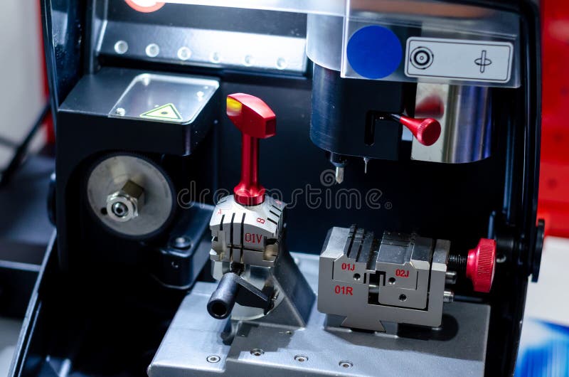 Close-up of Key Cutting Machine Stock Photo - Image of manual, process ...