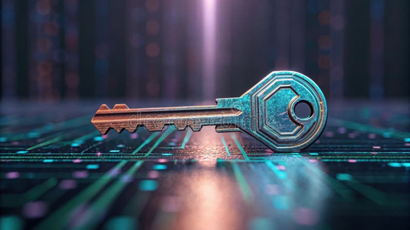 Close-up of a Key Embedded in a Circuit Board Depicting the Intricacies ...