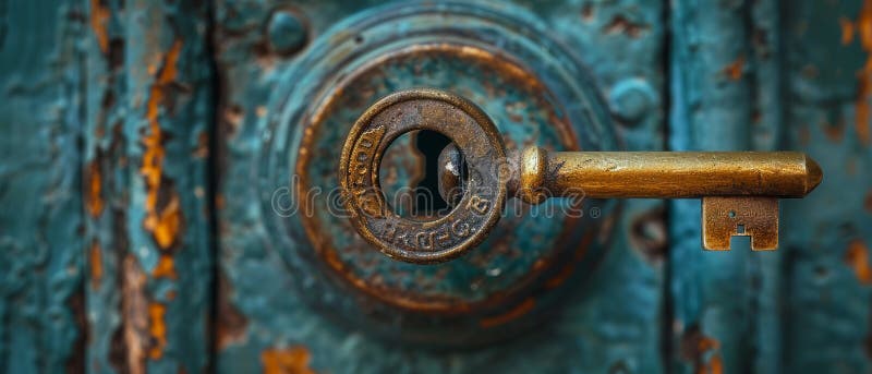 Close-up of Key Entering Lock Stock Photo - Image of entrance, access ...