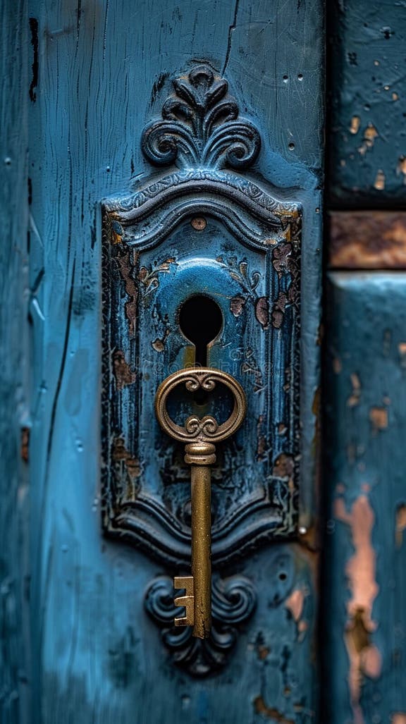 Close-up of Key Entering Lock Stock Image - Image of source, insert ...