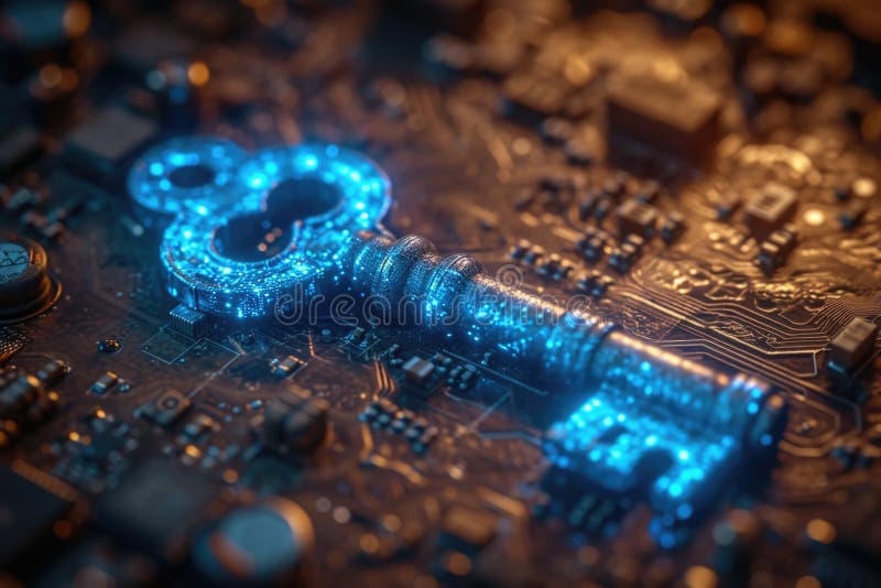 A Close Up of a Key on a Motherboard Stock Illustration - Illustration ...