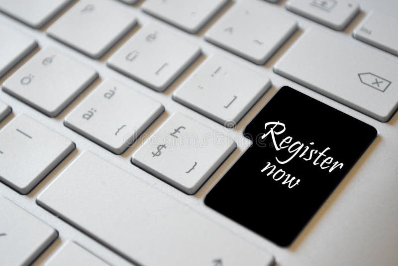 Handwriting Text Writing Register Now Motivational Call. Stock Image ...