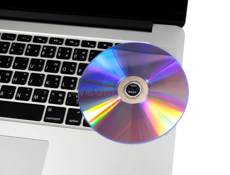 Close Up Keyboard Computer with Cd on White. Editorial Photography ...