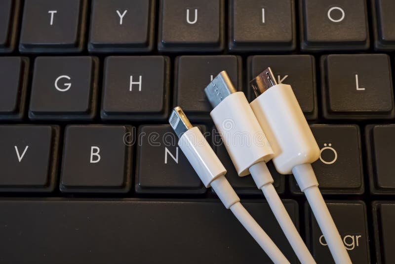 Keyboard and Connecting Cables Stock Photo - Image of connect ...
