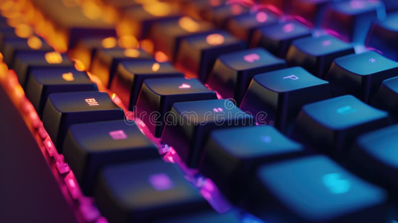 Close-up of a Keyboard Featuring Keys in Various Colors, a Vibrant and ...