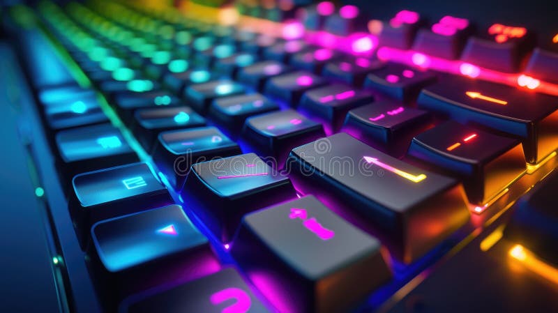 Close-up of a Keyboard Featuring Keys in Various Colors, a Vibrant and ...