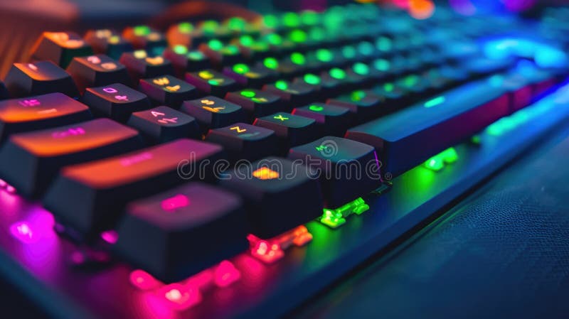 Close-up of a Keyboard Featuring Keys in Various Colors, a Vibrant and ...