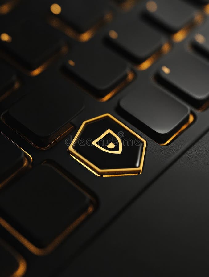 A Close-up of a Keyboard Featuring a Shield Icon, Emphasizing the ...