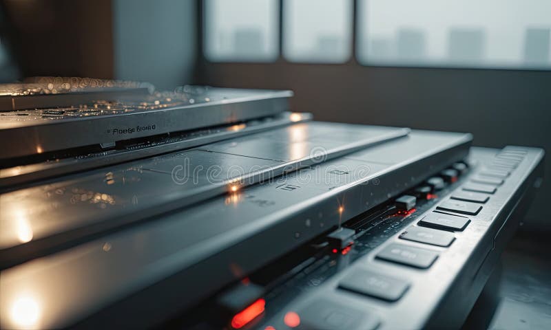 A Close Up of a Keyboard with a Focus on the Knobs. Stock Illustration ...