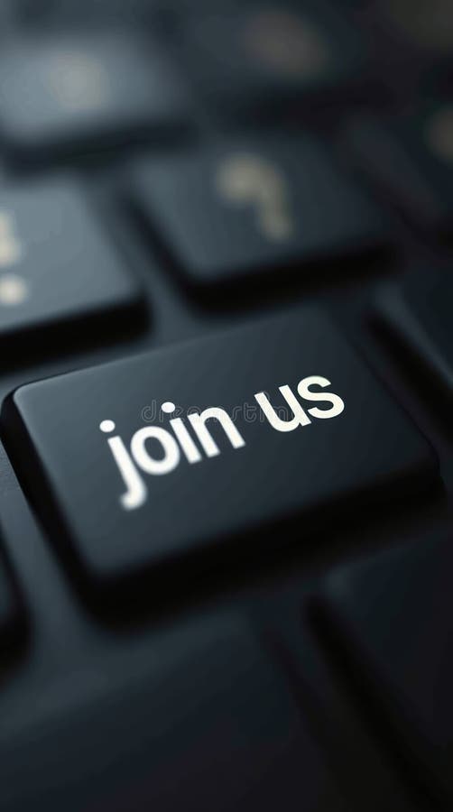 Close-Up of Keyboard with Join Us Button Highlighted Stock Illustration ...