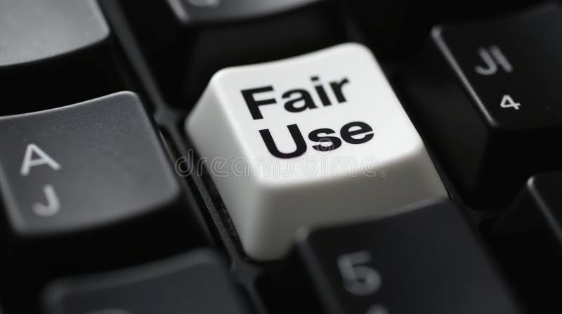Close-Up of Keyboard Key Featuring Fair Use Text on White Stock ...