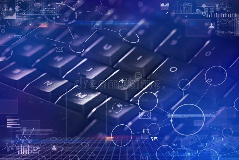 Close-up Keyboard with Link and Communication Concept Stock ...