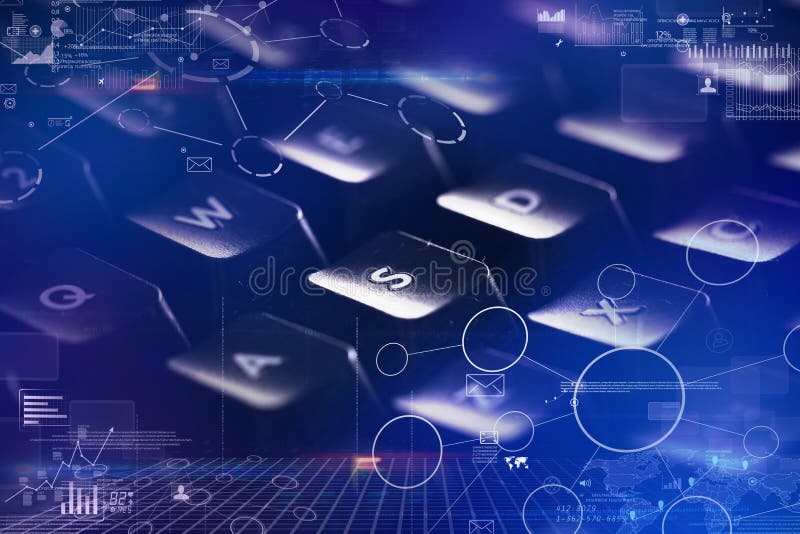 Close-up Keyboard with Link and Communication Concept Stock Photo ...