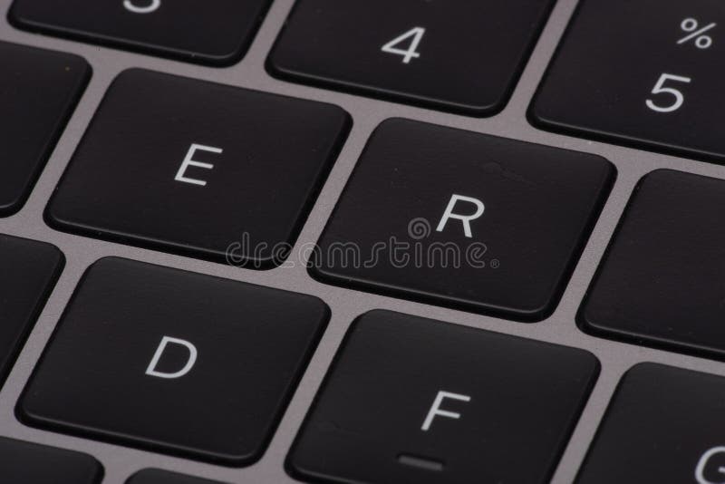 Close Up of Keyboard of a Modern Laptop Stock Image - Image of button ...