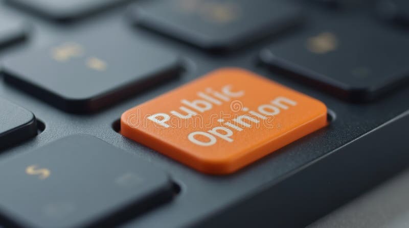 Close-Up of Keyboard with Public Opinion Button Highlighted Stock ...